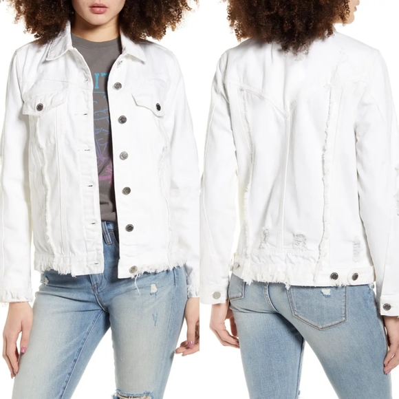 Blank NYC | Jackets & Coats | Blanknyc Sharkbite Frayed Hem Denim ...